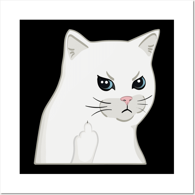 Moody Cat Middle Finger - Grumpy Cat Middle Finger Cat - Posters and Art Prints | TeePublic